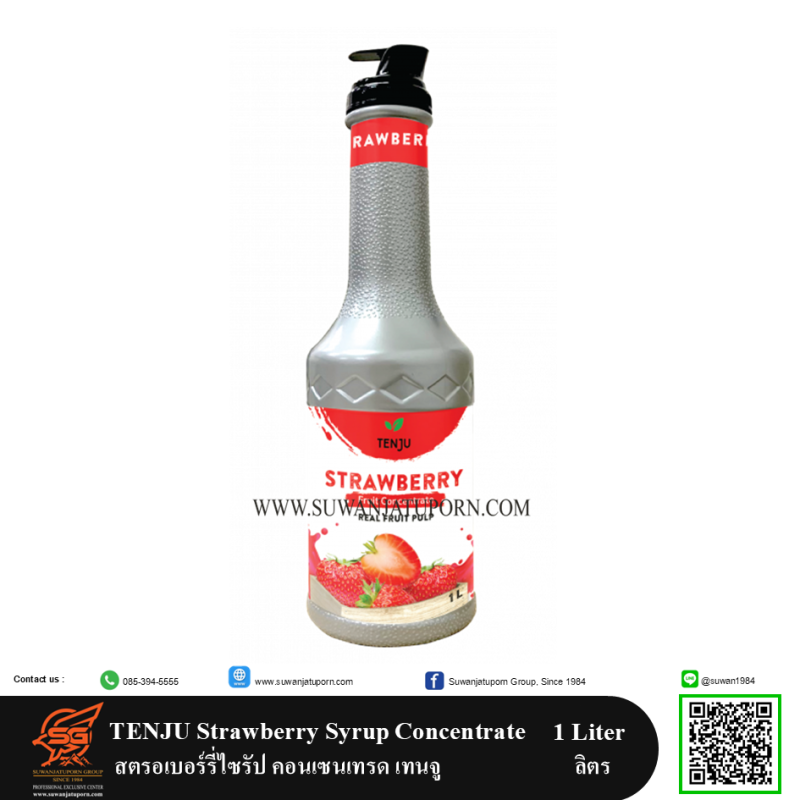 TENJU Strawberry Syrup Concentrate สตรอเบอร์รี่ไซรัป คอนเซนเทรด เทนจู ...